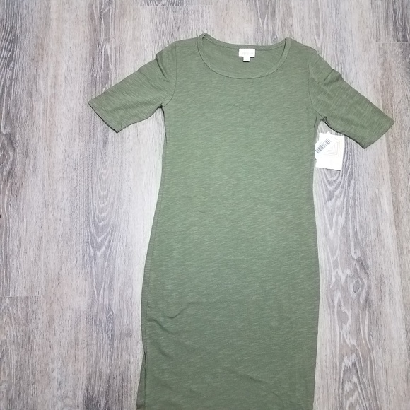 LuLaRoe | Dresses | Julia Solid Olive Drab Green Bodycon Dress | Poshmark